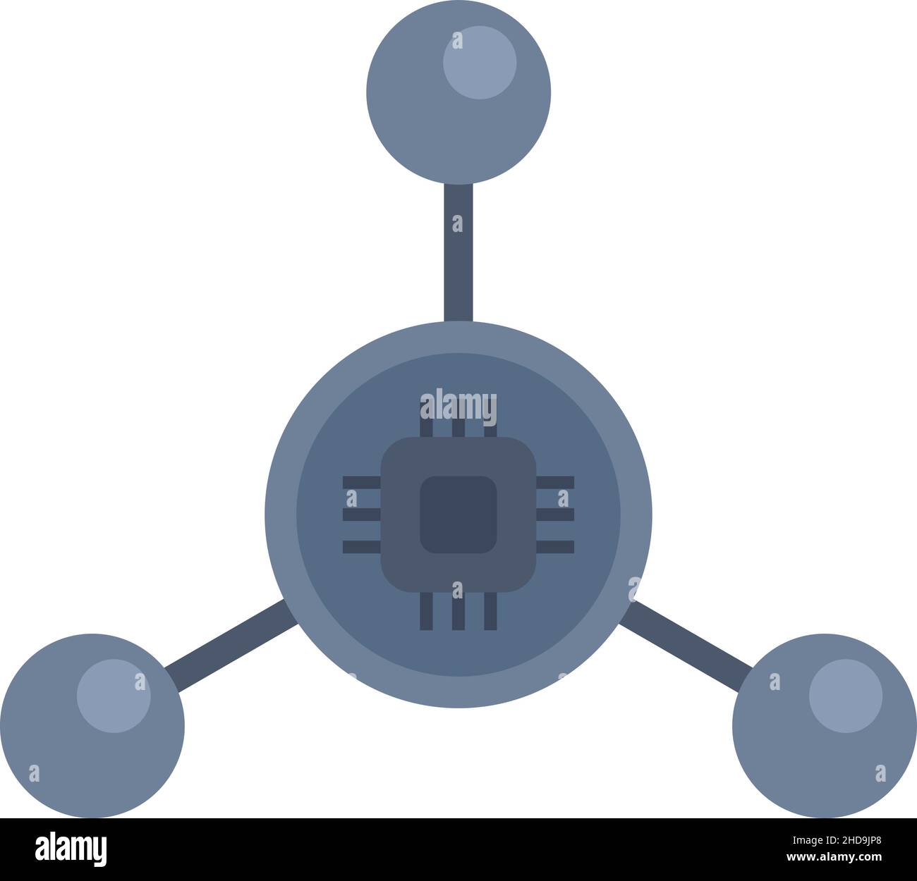 Nanotechnology molecule icon. Flat illustration of nanotechnology ...