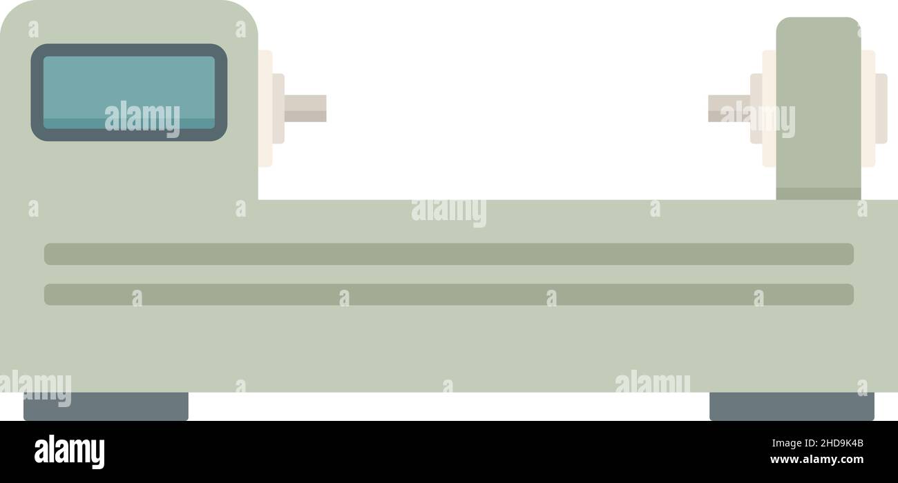 Cnc lathe icon. Flat illustration of Cnc lathe vector icon isolated on white background Stock ...