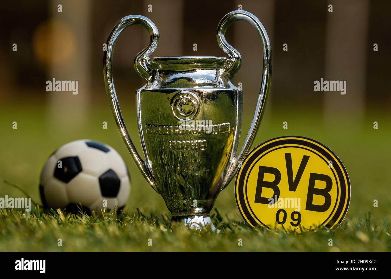August 27, 2021, Dortmund, Germany. The emblem of the Borussia Dortmund ...