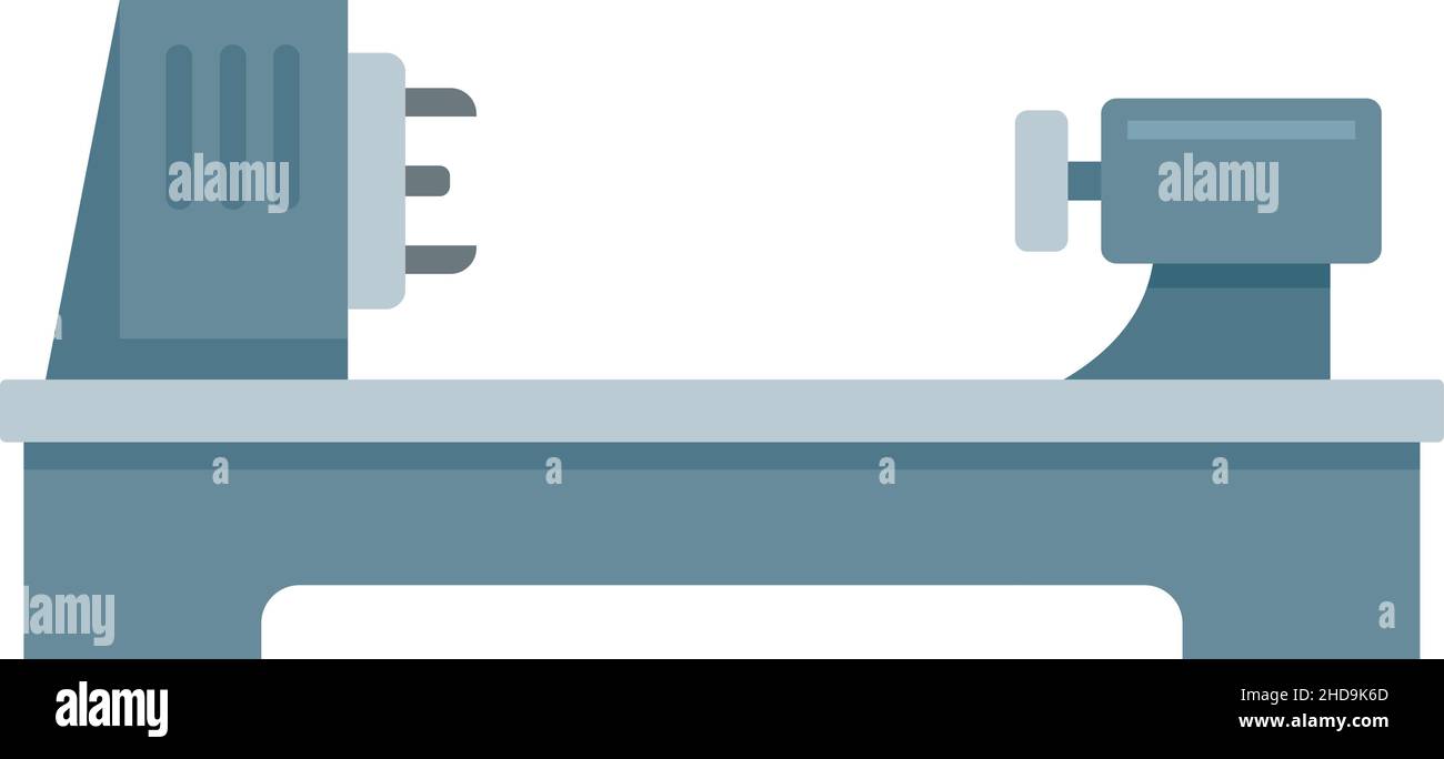 Steel lathe icon. Flat illustration of Steel lathe vector icon isolated on white background ...