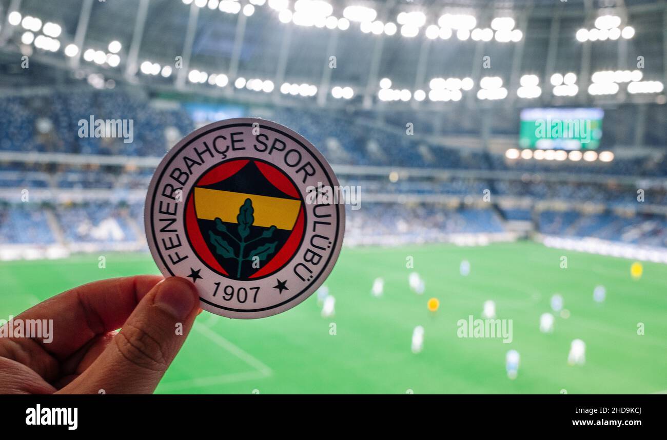 September 12, 2021, Istanbul, Turkey. The emblem of the football club ...