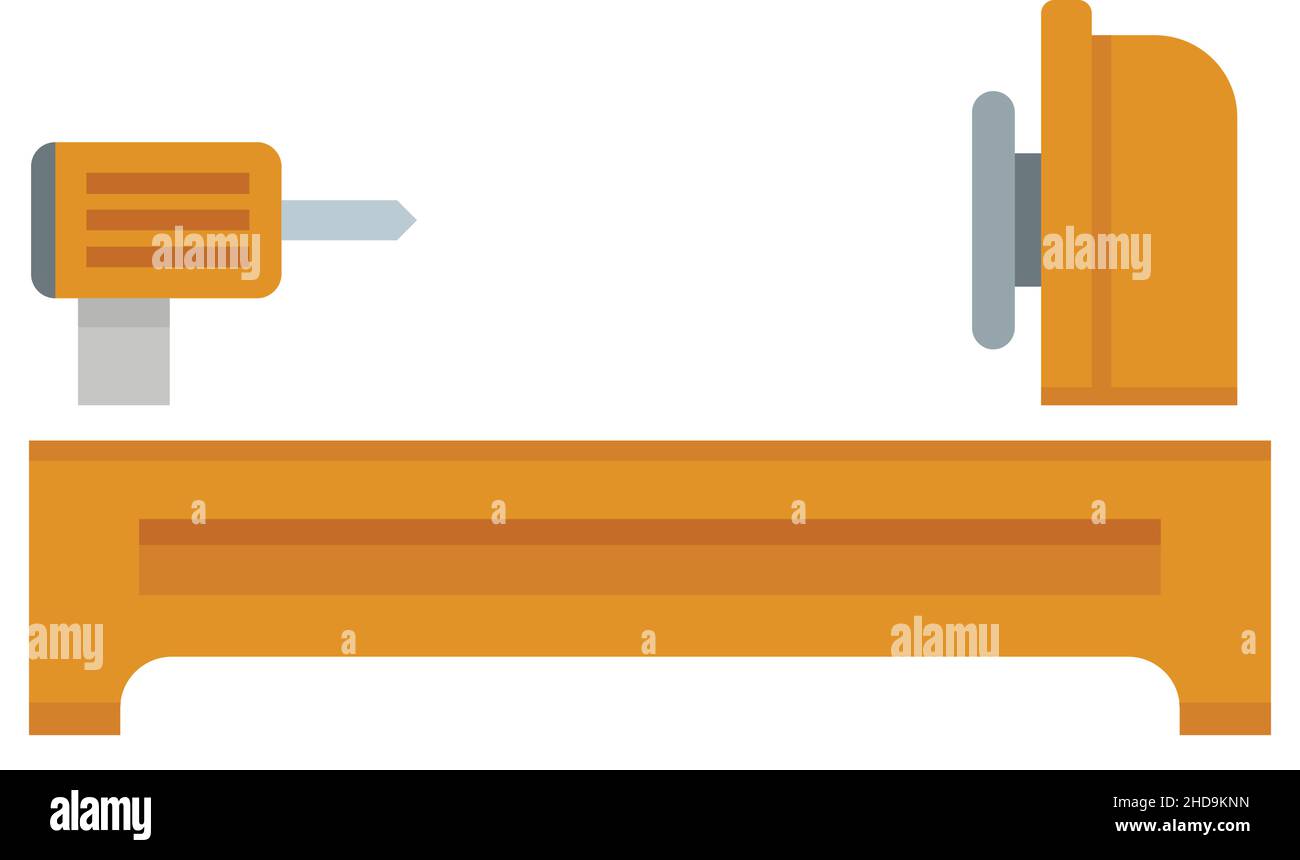 Electric lathe icon. Flat illustration of Electric lathe vector icon isolated on white ...