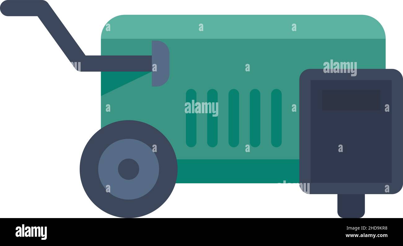 Electric air compressor icon. Flat illustration of electric air ...