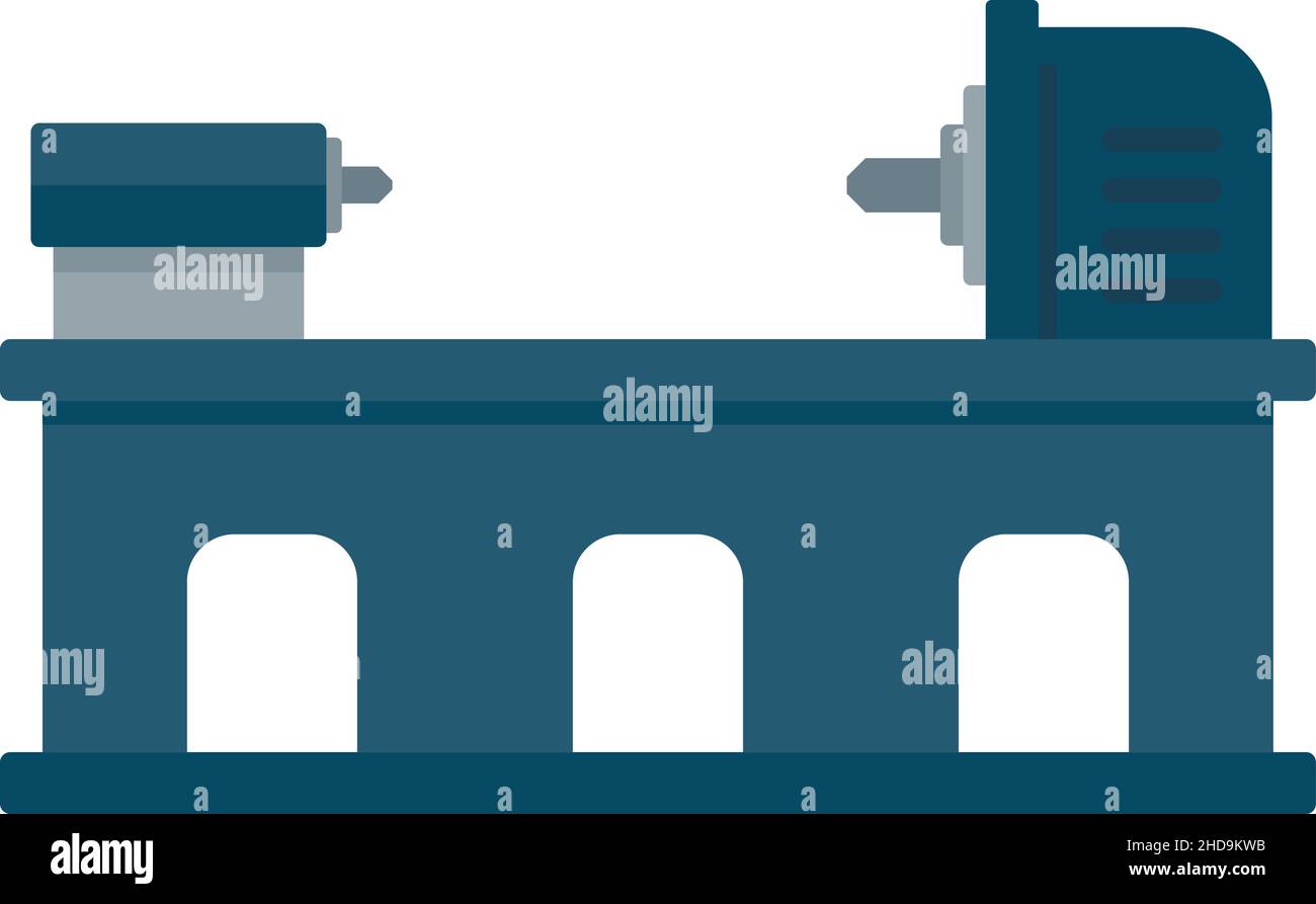 Industry lathe icon. Flat illustration of Industry lathe vector icon isolated on white ...