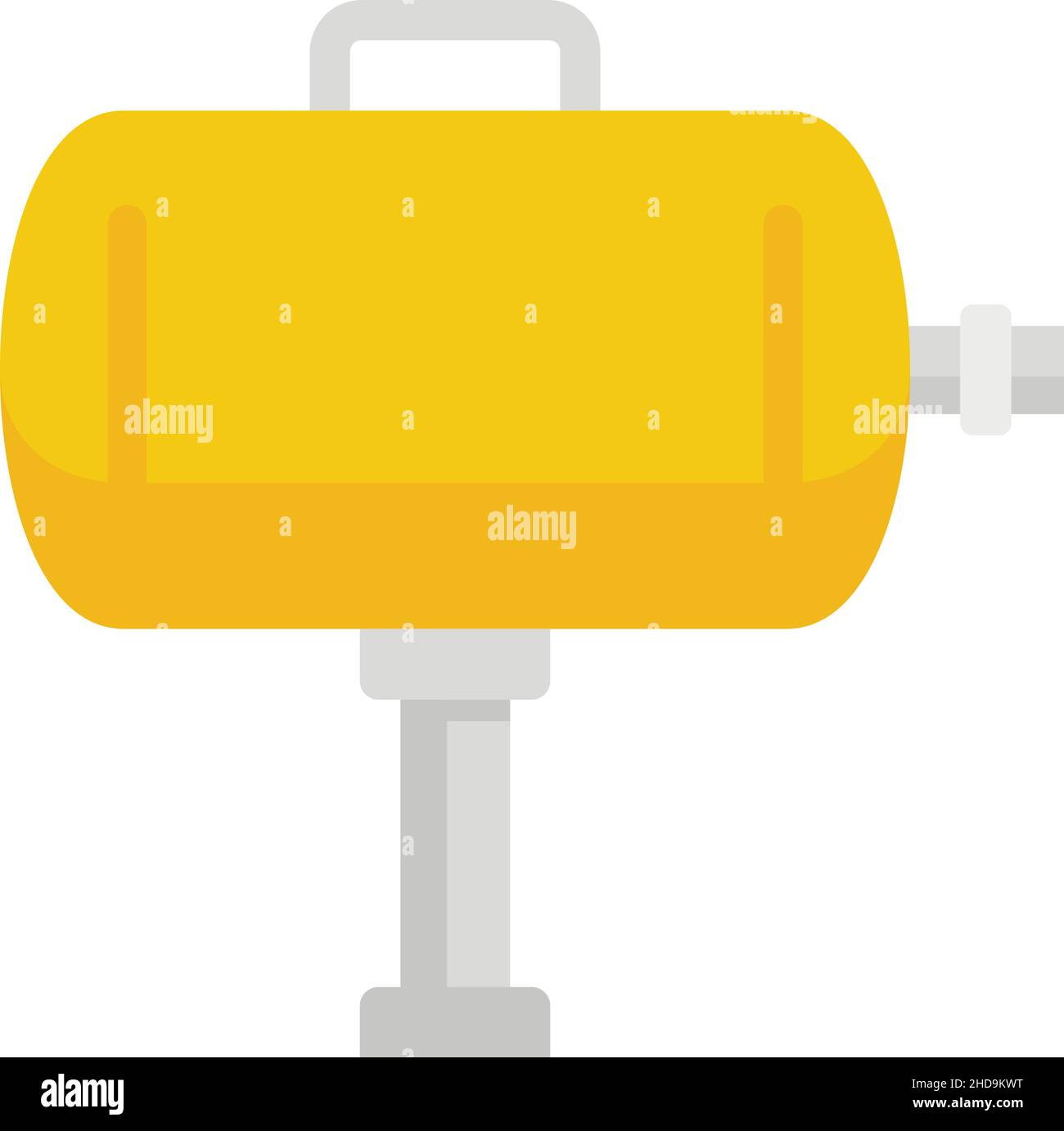 Tire fitting air compressor icon. Flat illustration of Tire fitting air ...