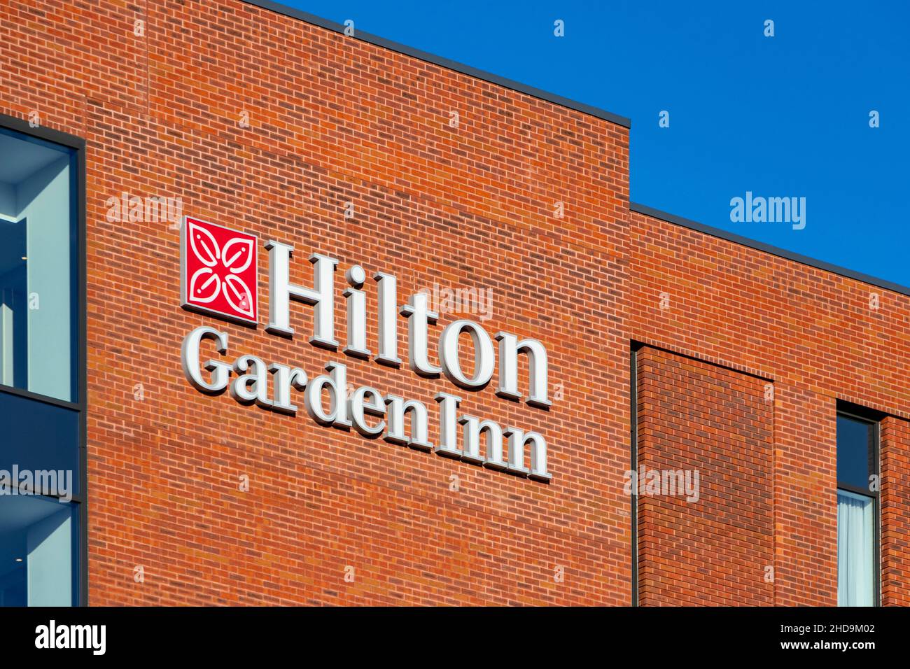 sign for the new Hilton Garden Inn Hotel in Hanley, Stoke on Trent ...