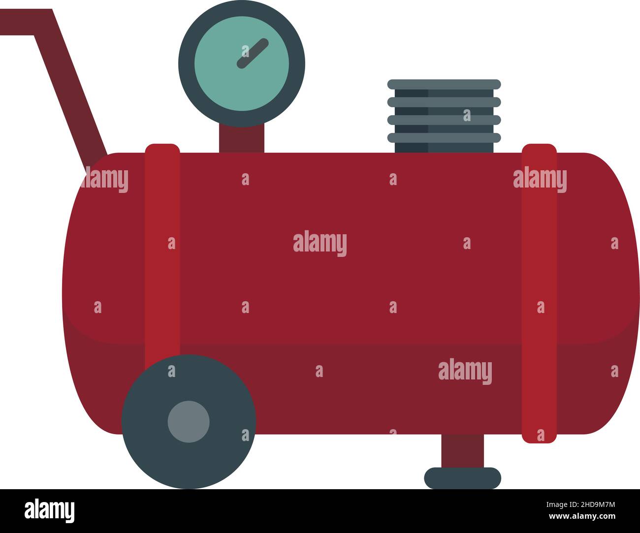 Pressure air compressor icon. Flat illustration of pressure air ...