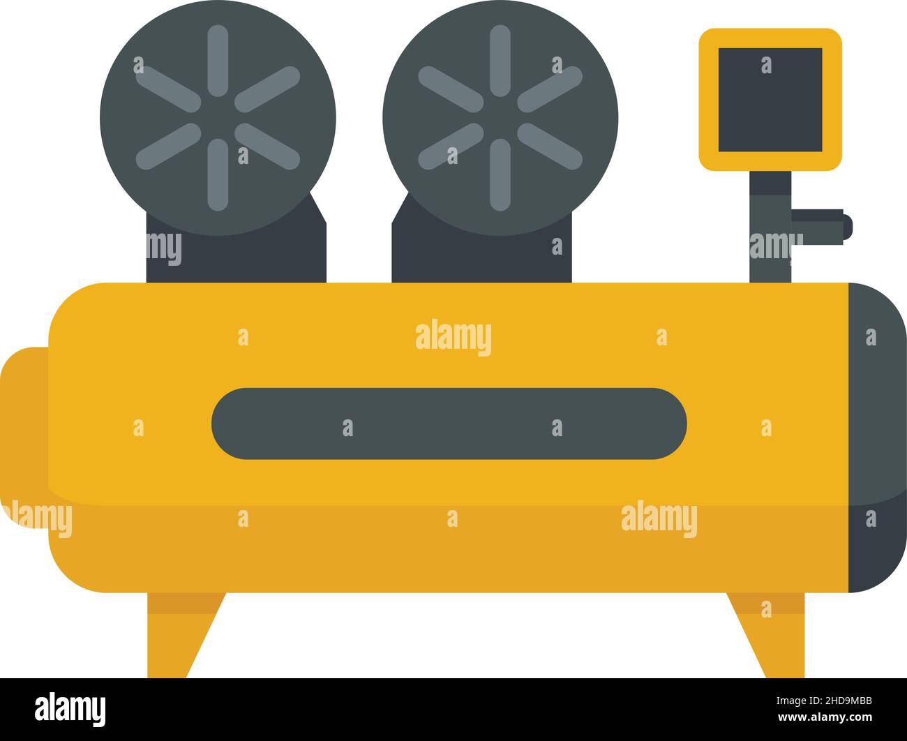 Cylinder air compressor icon. Flat illustration of cylinder air ...
