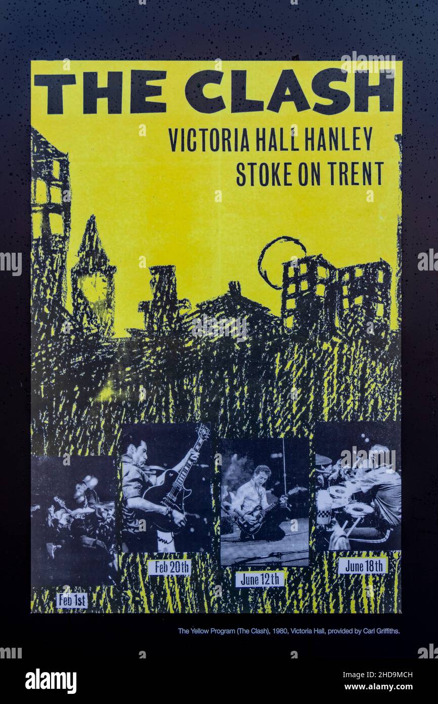 poster for The Clash gig in Victoria hall in Stoke on Trent 1980 Stock ...