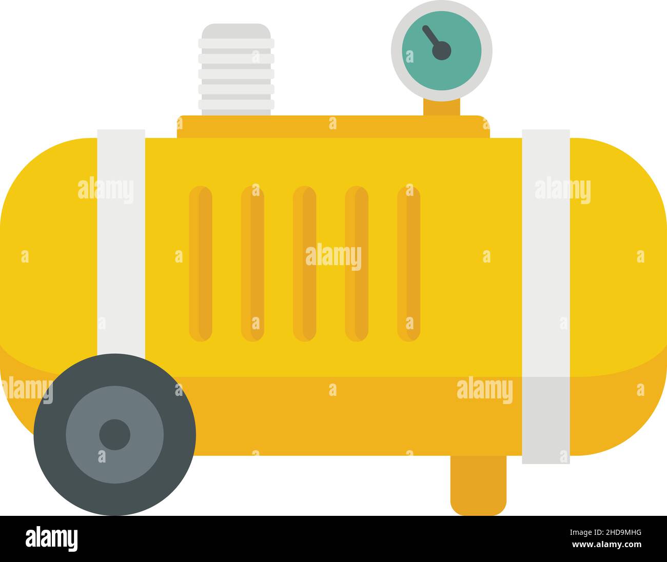 Industrial air compressor icon. Flat illustration of industrial air ...