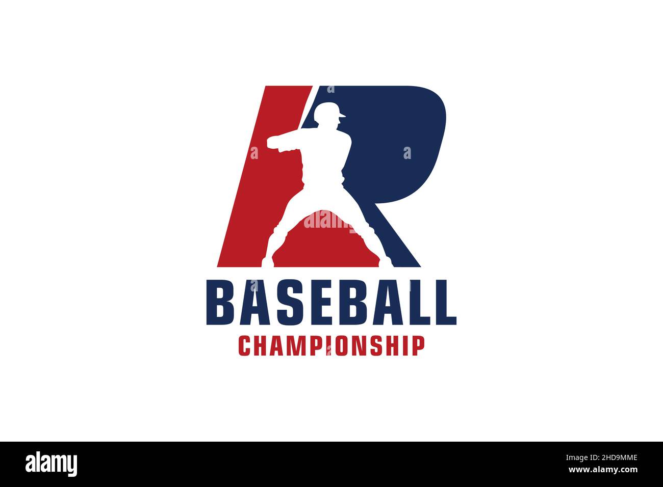 Letter R with Baseball Logo Design. Vector Design Template Elements for ...