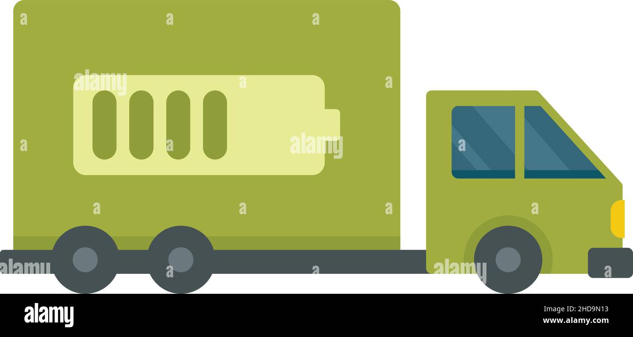 Electric truck icon. Flat illustration of Electric truck vector icon ...