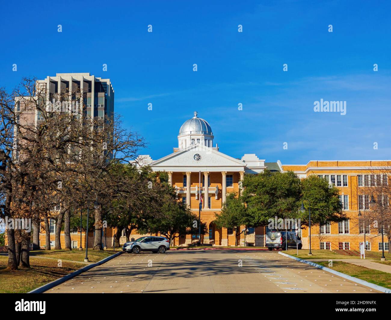 Texas, DEC 28 2021 - Sunny view of the Texas Woman's University at ...