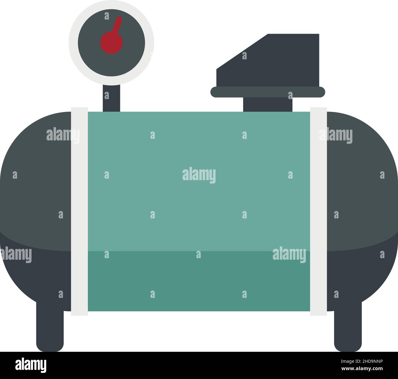 Generator air compressor icon. Flat illustration of generator air ...