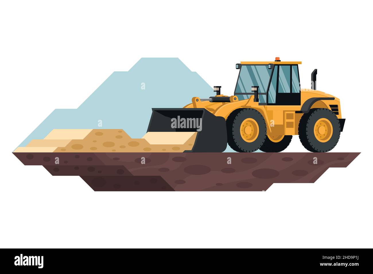 front loader in construction and mining work with heavy machinery 3d ...