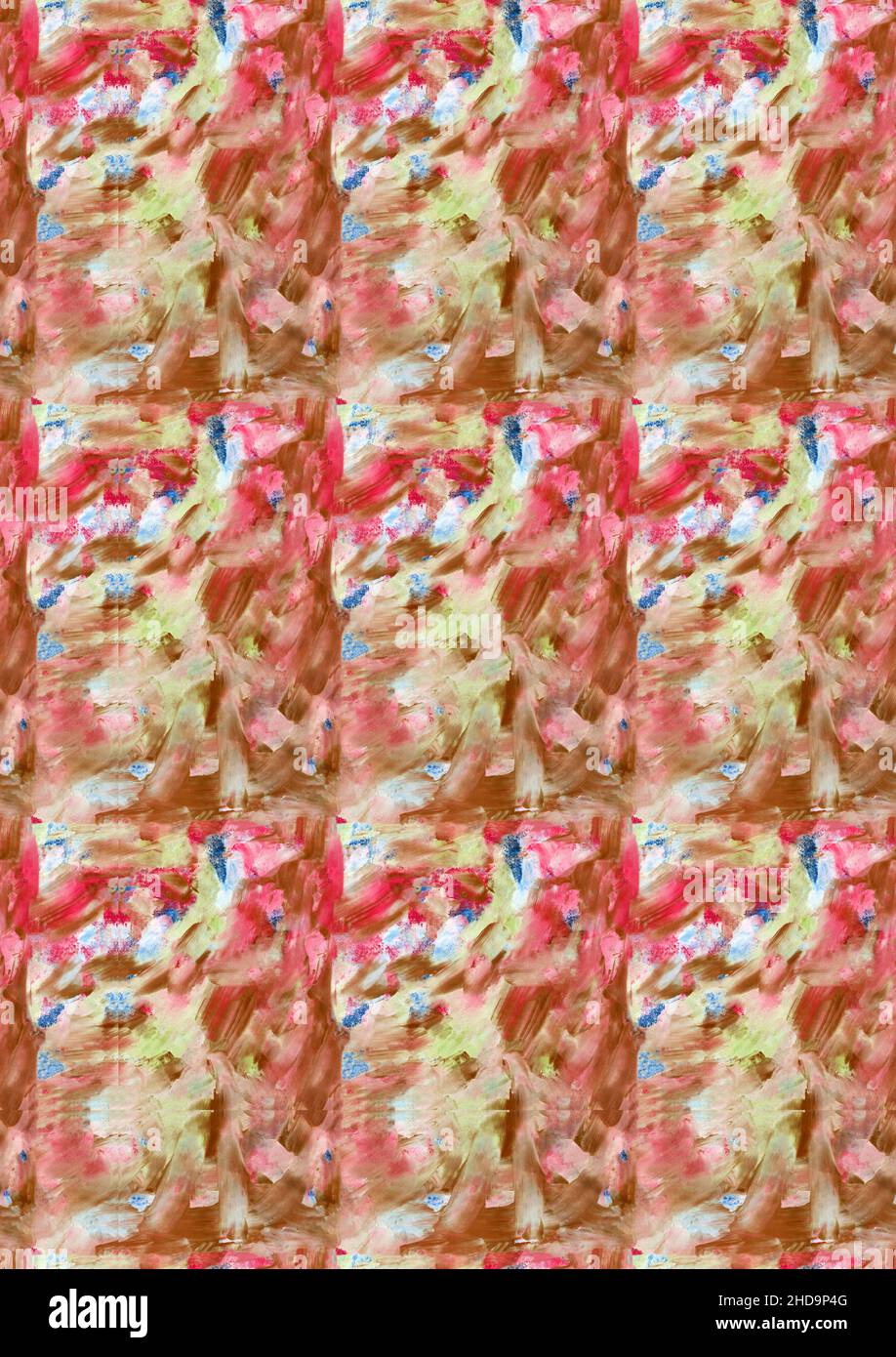 Abstract checkered background in earthy tones. Boho acrylic painting on ...