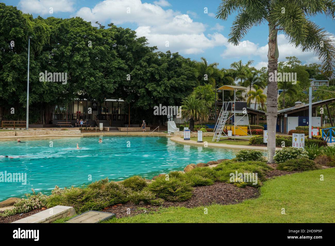 Airlie Beach, Queensland, Australia - January 2022: Public lagoon with ...