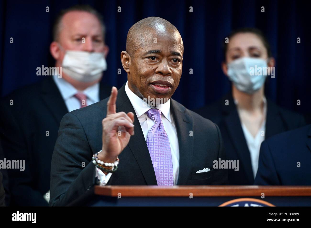 New York, USA. 04th Jan, 2022. New York City Mayor Eric Adams speaks ...