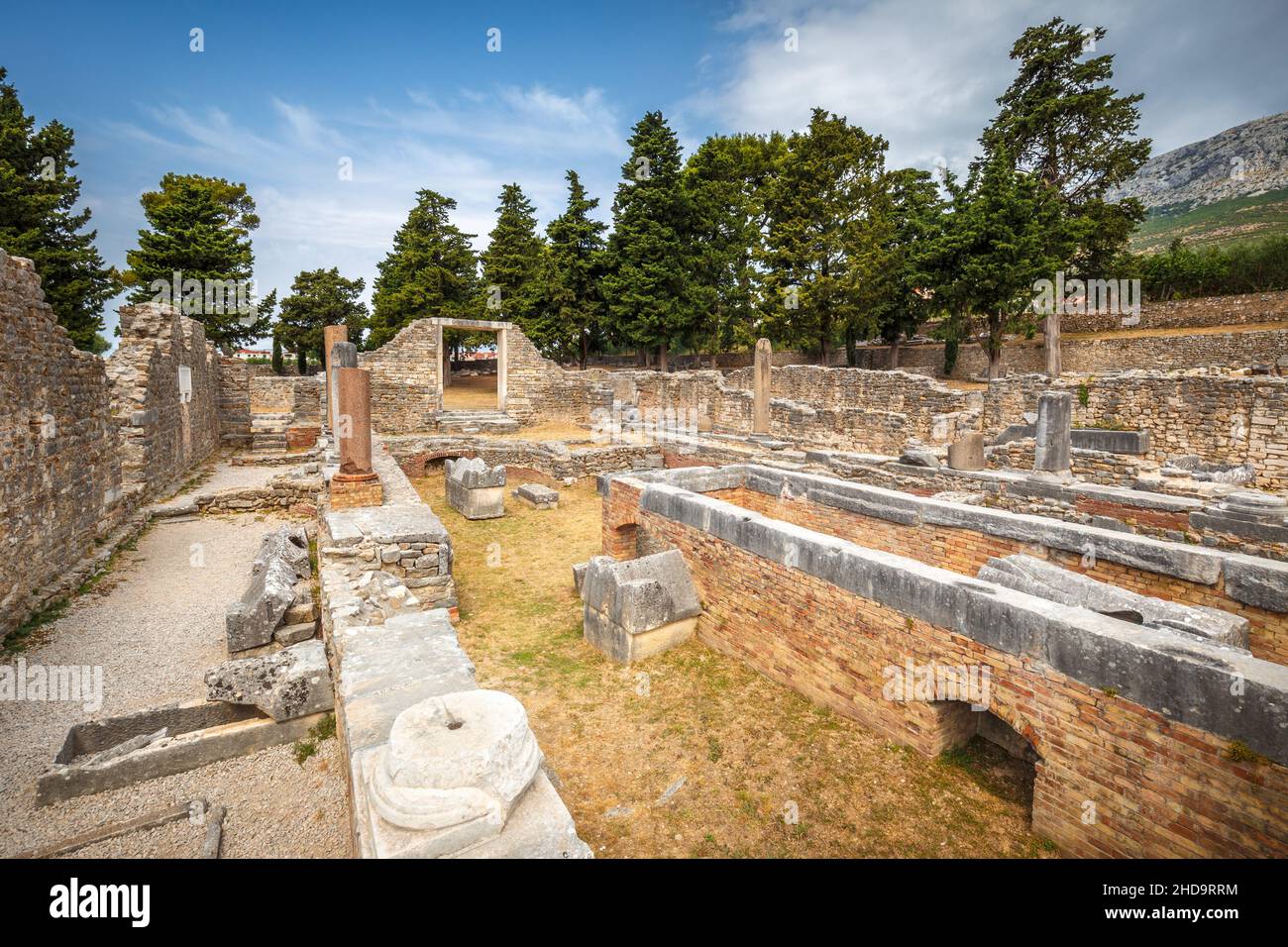 Archaeological ruins of Roman buildings of settlement in the Solin ...