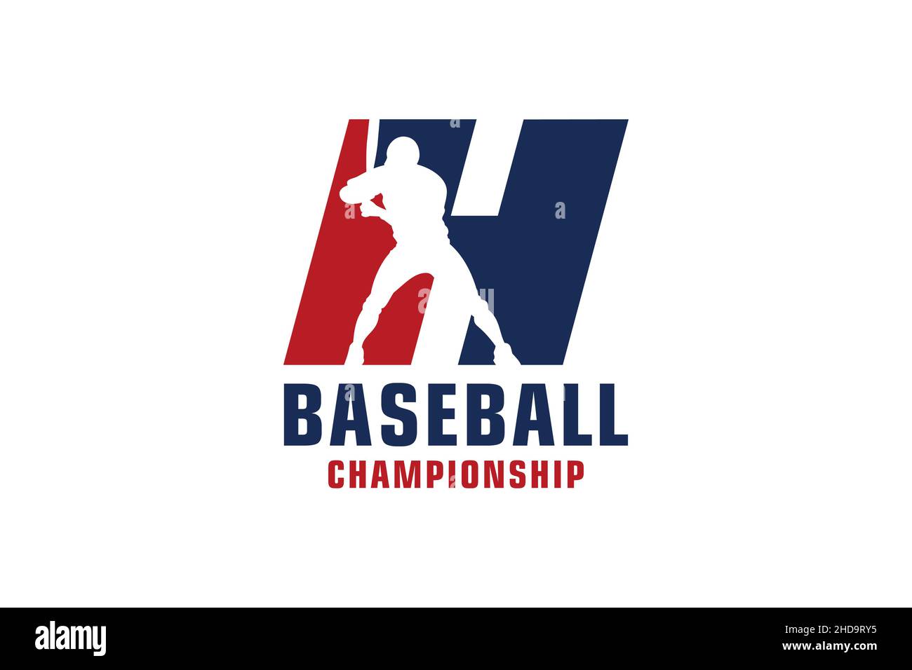 Letter H with Baseball Logo Design. Vector Design Template Elements for ...