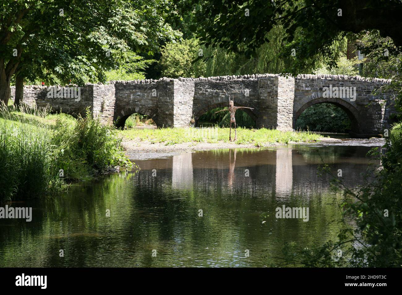 Clun Castle and Clun Medieval Bridge Stock Photo - Alamy