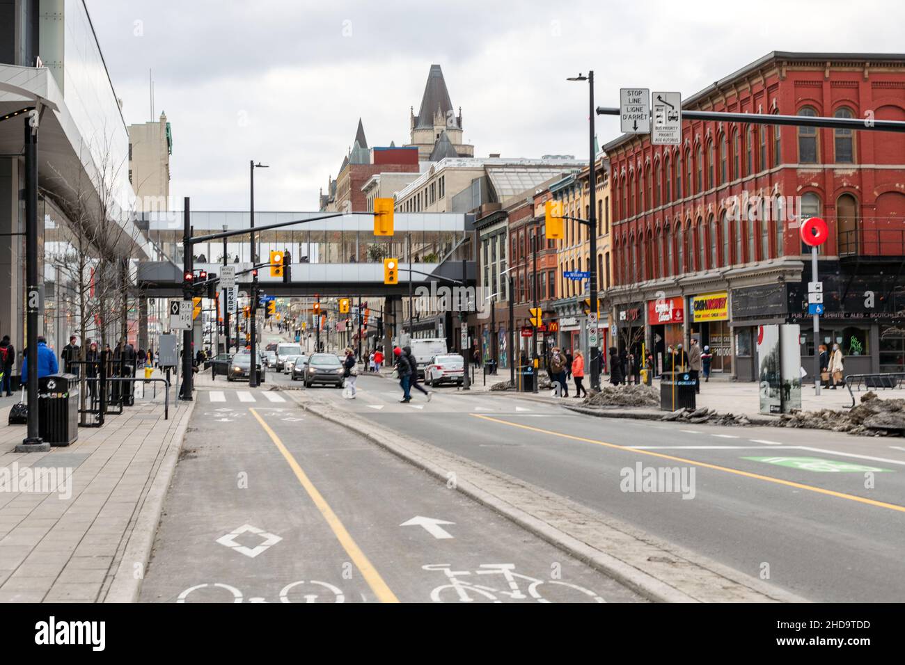 Ottawa, Canada - December 17, 2021: Rideau street with people and ...