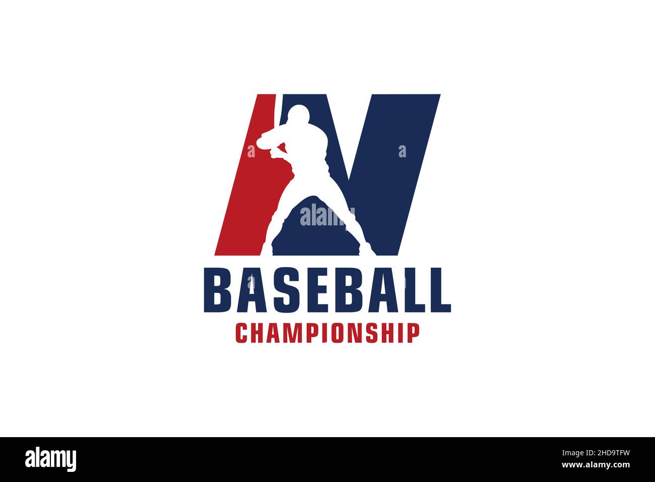 Letter N with Baseball Logo Design. Vector Design Template Elements for ...