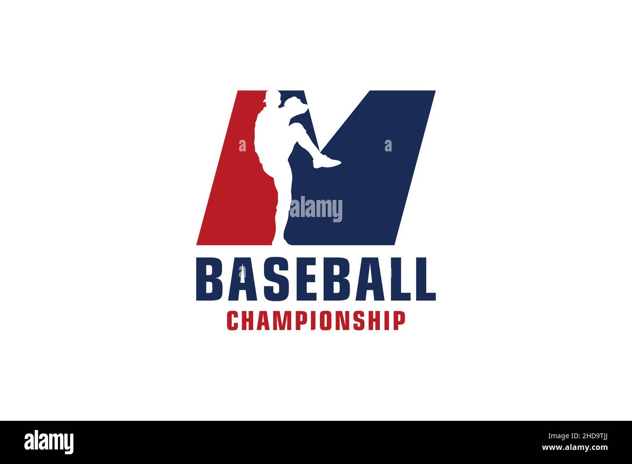 Letter M with Baseball Logo Design. Vector Design Template Elements for ...