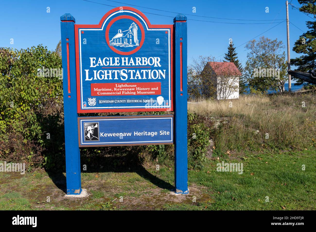 Eagle harbor lighthouse sign hi-res stock photography and images - Alamy