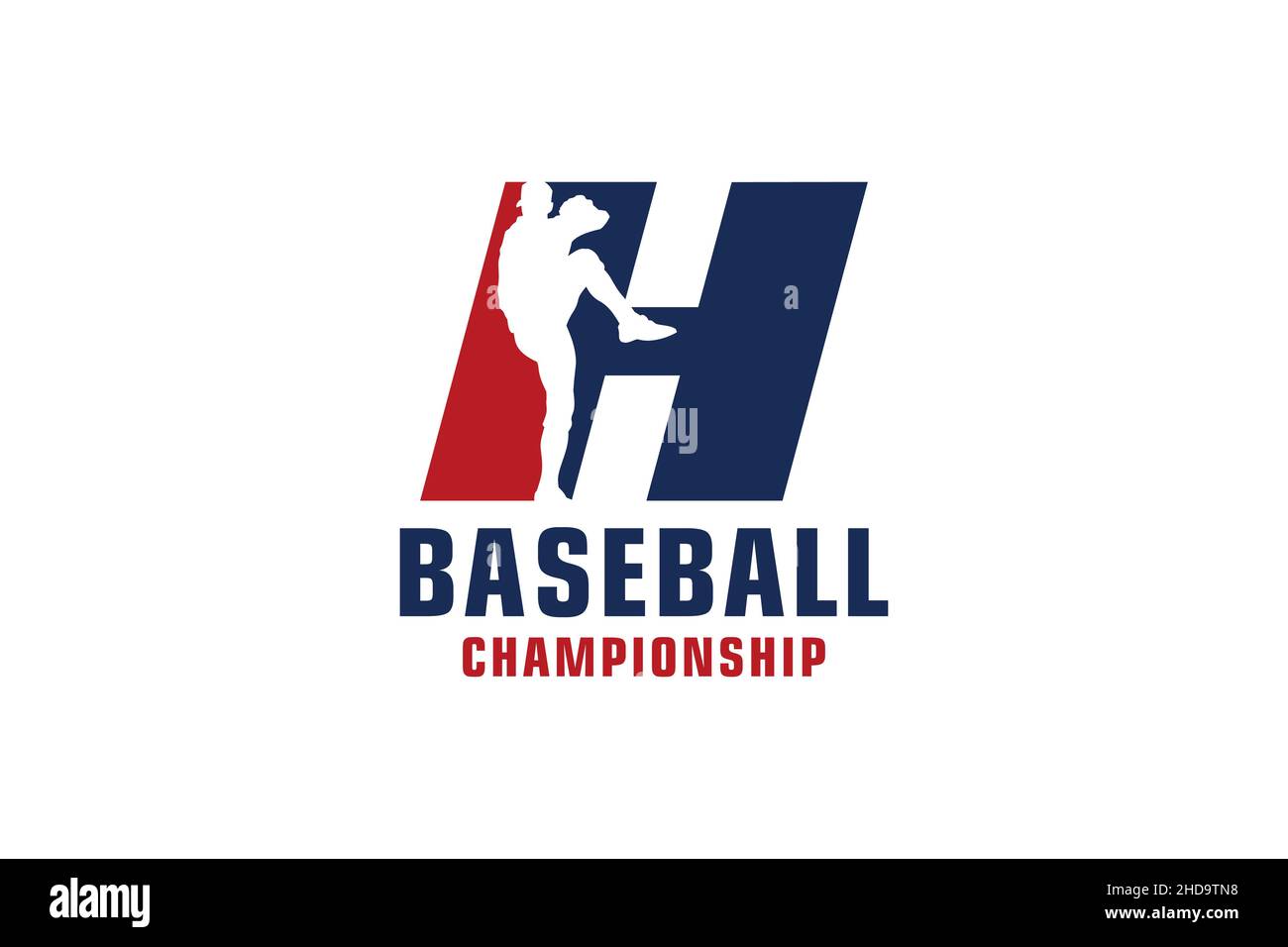 Letter H with Baseball Logo Design. Vector Design Template Elements for ...