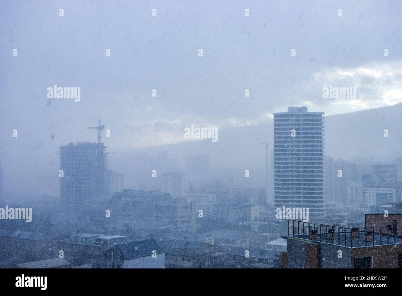 First snow in Tbilisi, Georgia Stock Photo - Alamy