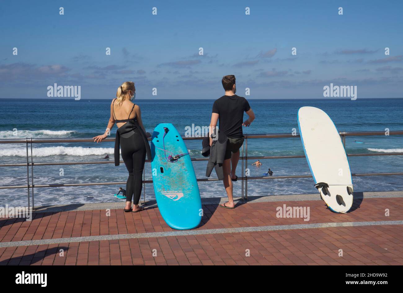 People swimming, playing sports, surfing, eating and drinking at Las ...