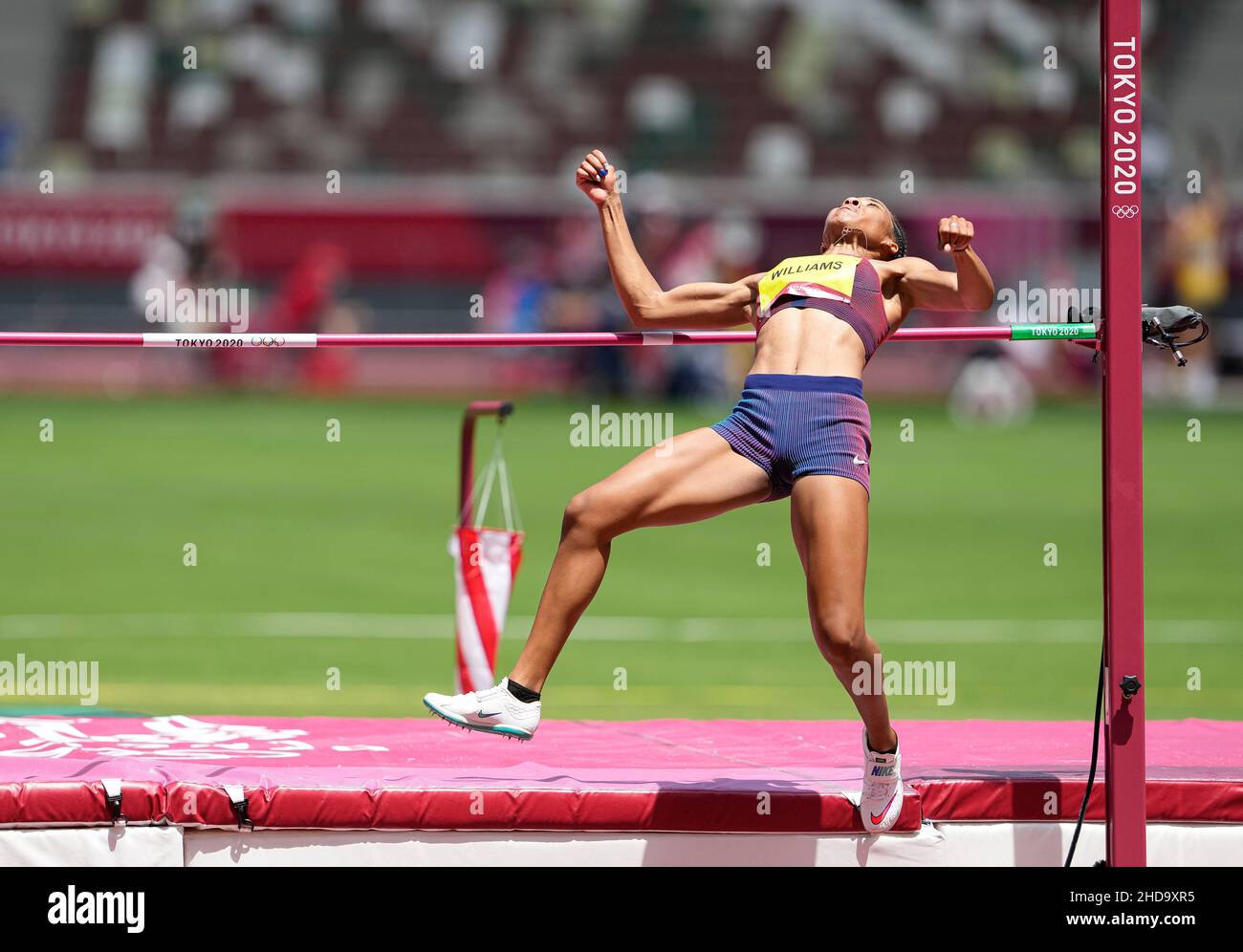 Kendell Williams participating in the High Jump of the heptathlon at ...