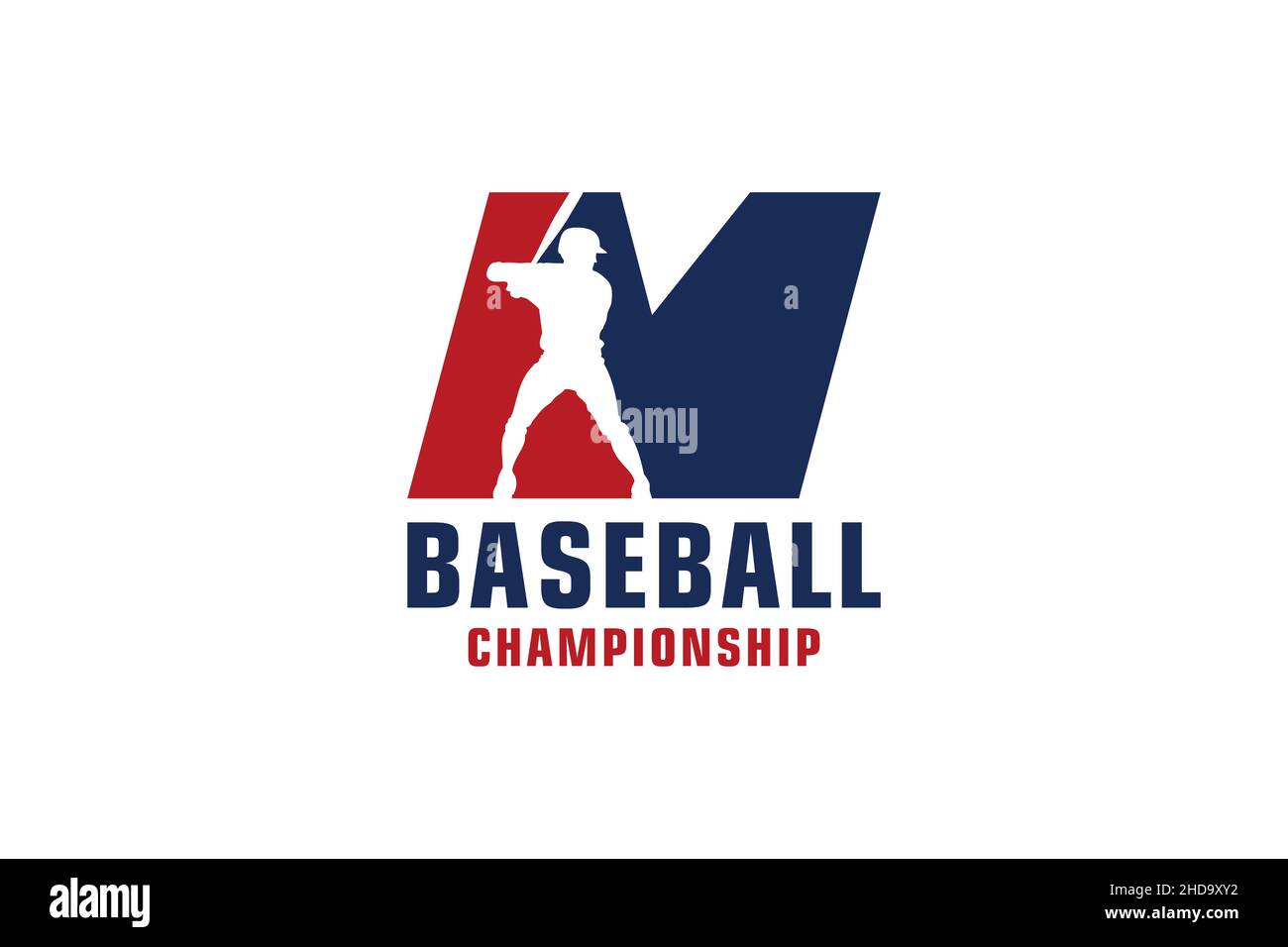 Letter M with Baseball Logo Design. Vector Design Template Elements for ...