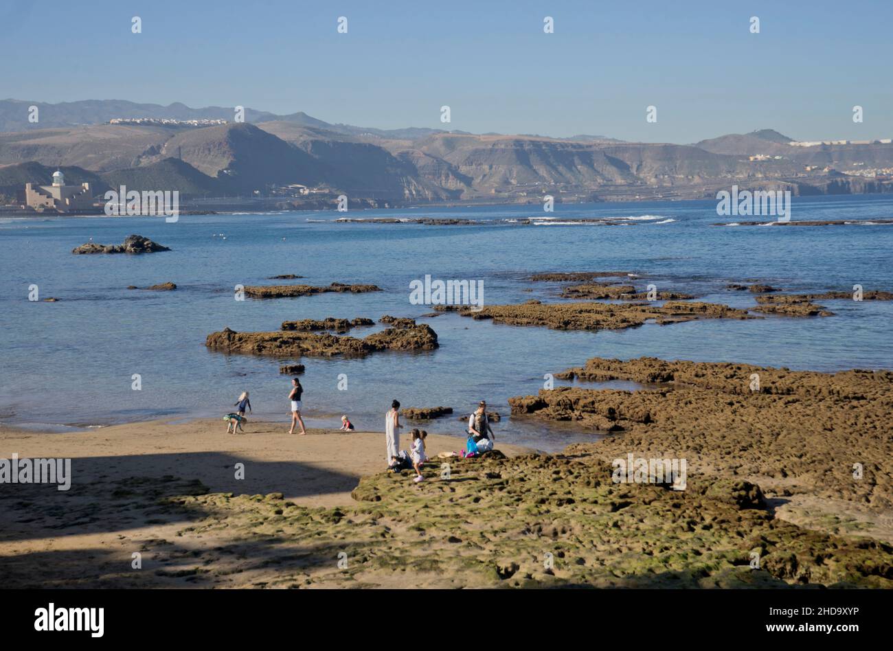 People swimming, playing sports, surfing, eating and drinking at Las ...