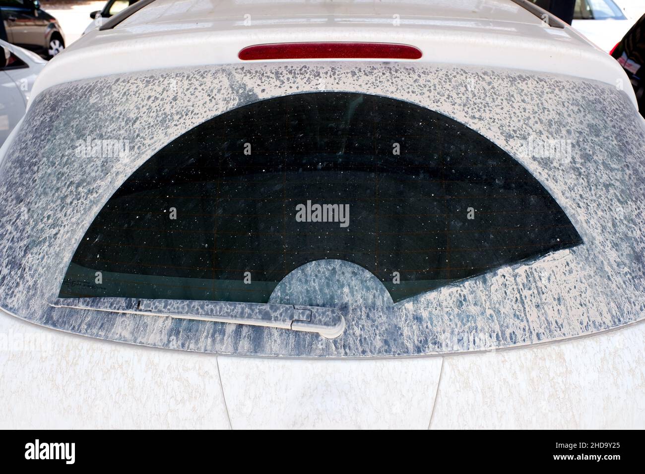 Rear car window, full of dust and dirt Stock Photo - Alamy