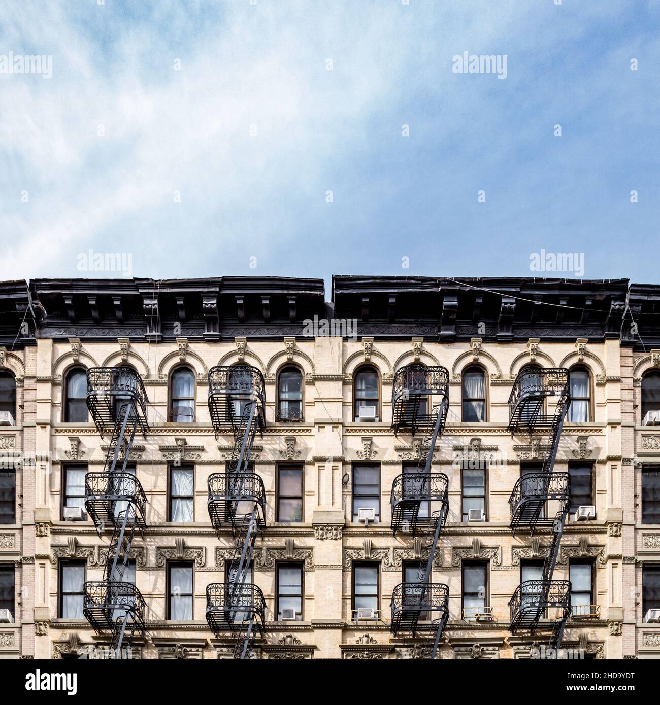 Old apartment buildings in the Lower East Side neighborhood of New York ...