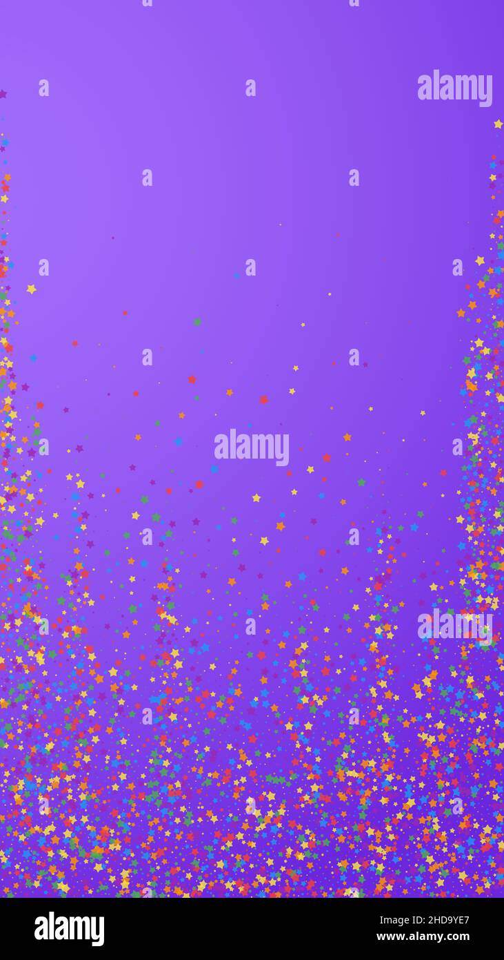 Festive popular confetti. Celebration stars. Childish bright stars on ...