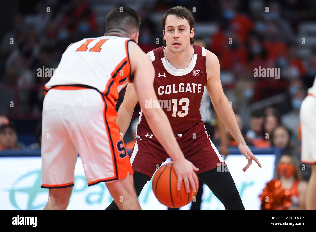 November 20, 2021: Colgate Raiders guard Jack Ferguson (13) defends ...