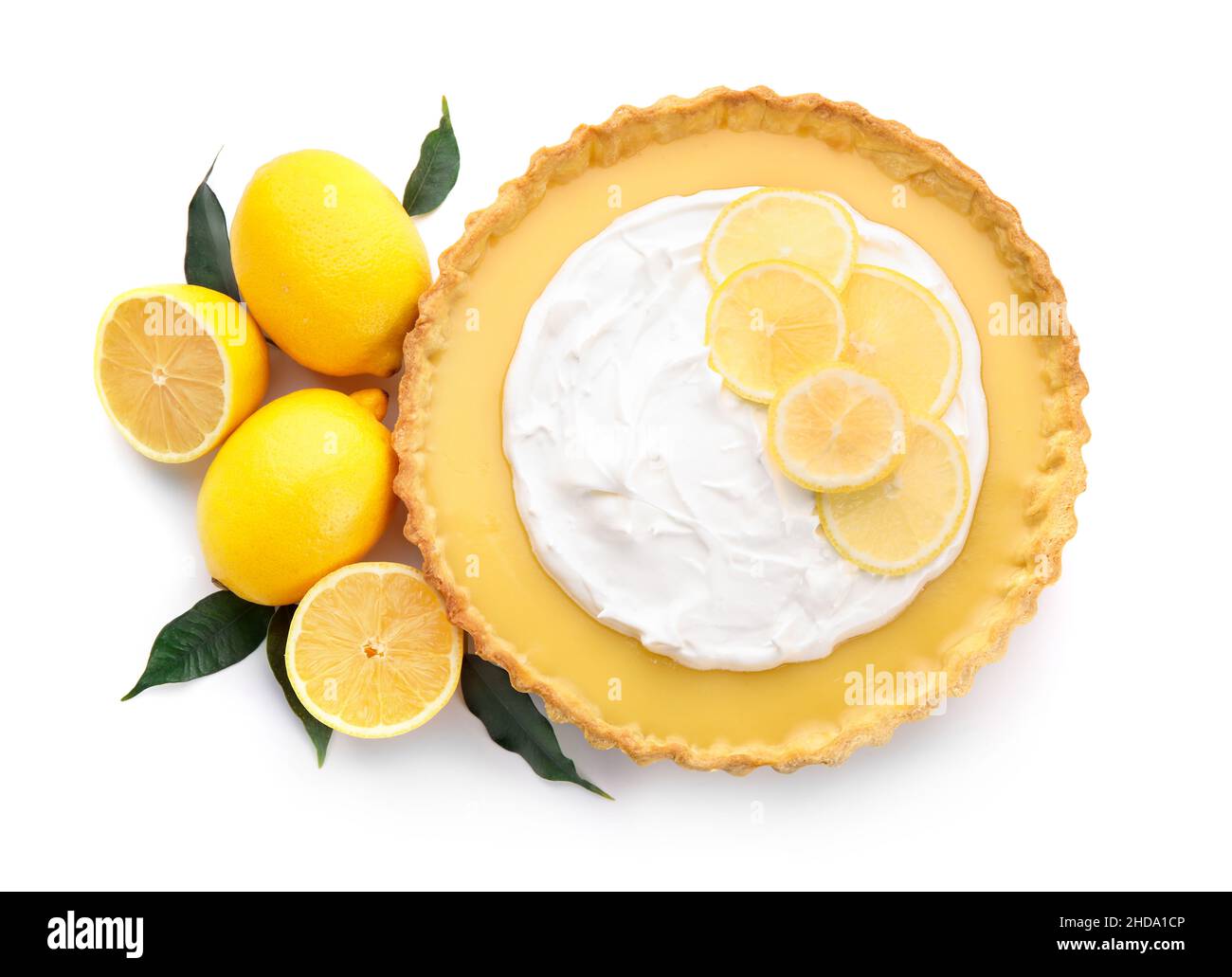Top view fresh custard tart Cut Out Stock Images & Pictures - Alamy