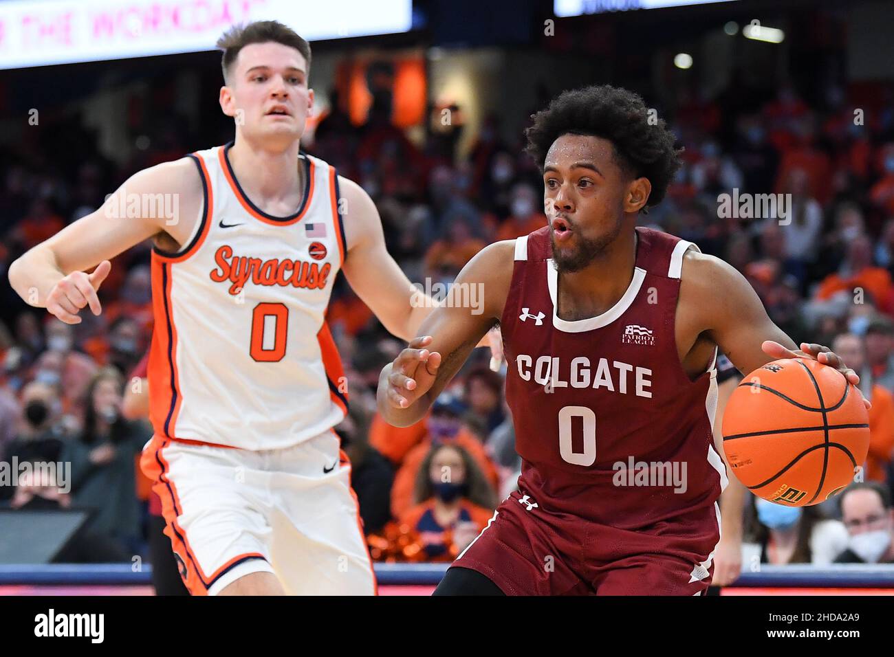 November 20, 2021: Colgate Raiders guard Nelly Cummings (0) drives to ...