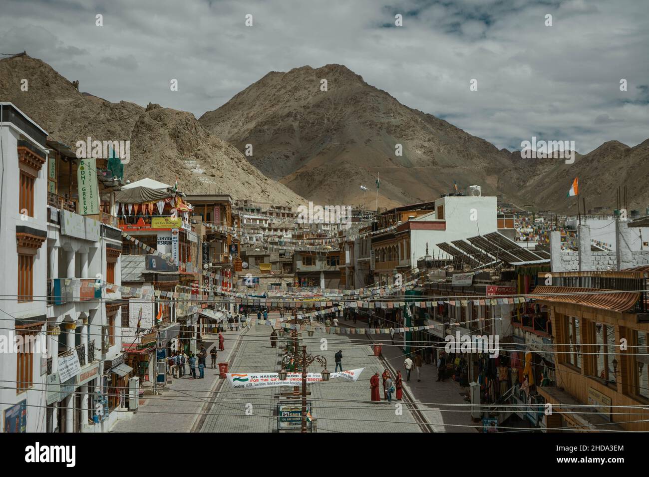 Aerial view of a busy rural area in Ladakh, India Stock Photo - Alamy