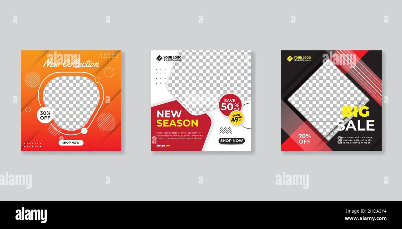 Modern promotion square web banner for social media mobile apps.Elegant ...