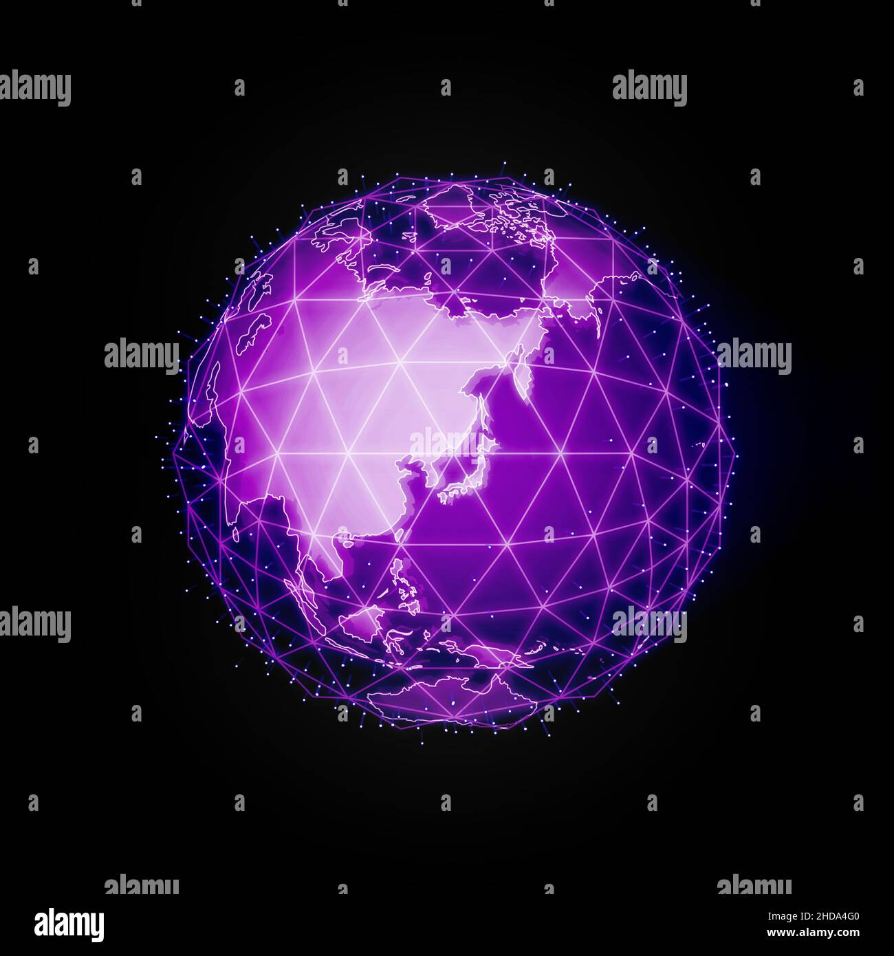 Digital earth illustration ( global network, technology motif Stock ...