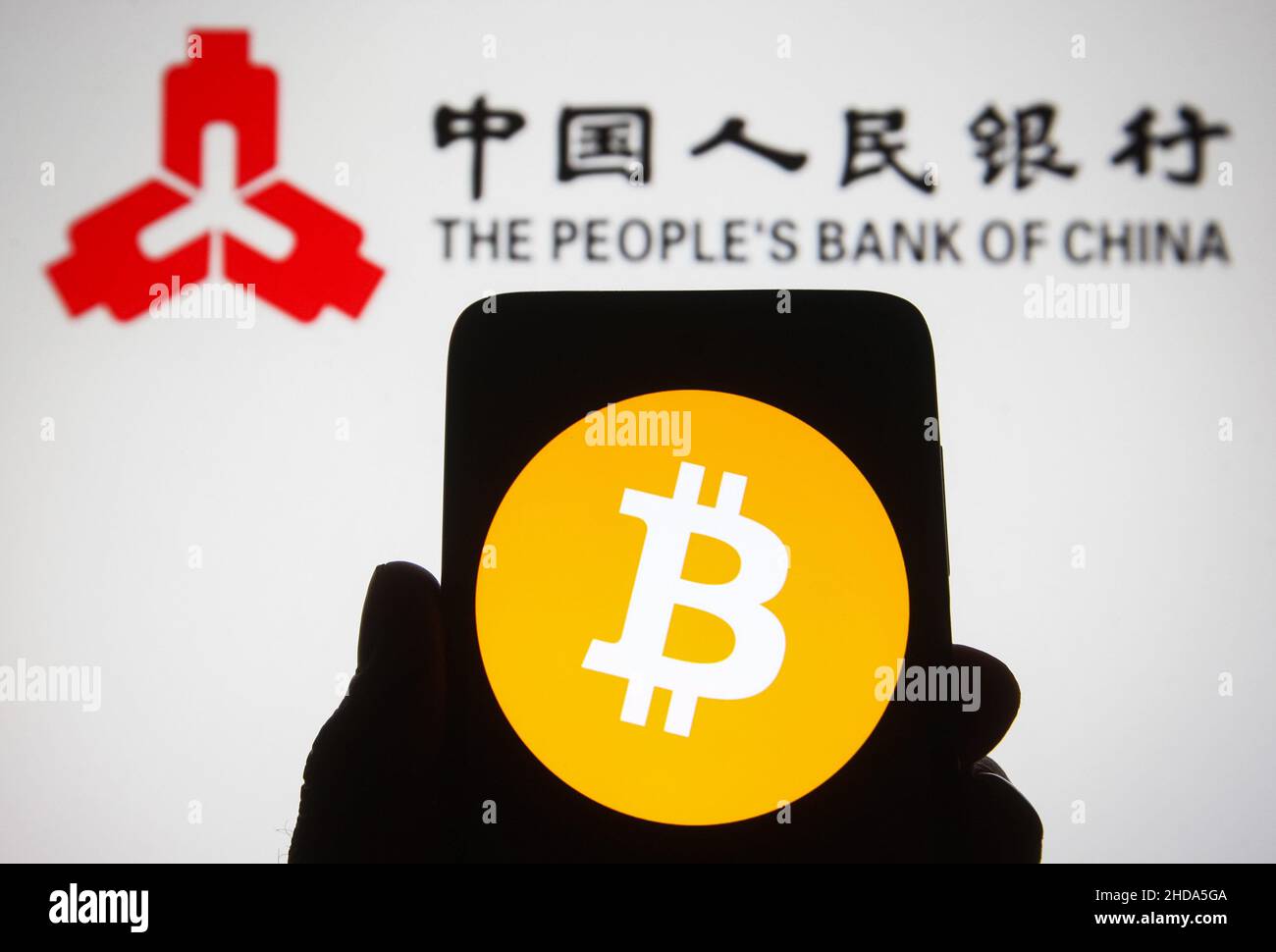 In this photo illustration, a Bitcoin cryptocurrency logo is seen on a ...