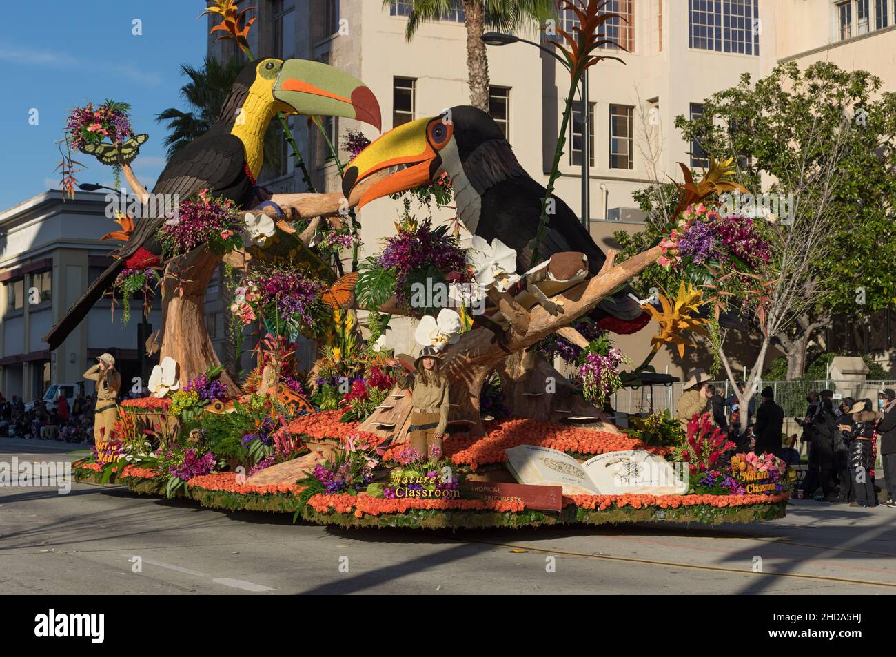 The Nature's Classroom float shown during the 2022 Rose Parade moving ...