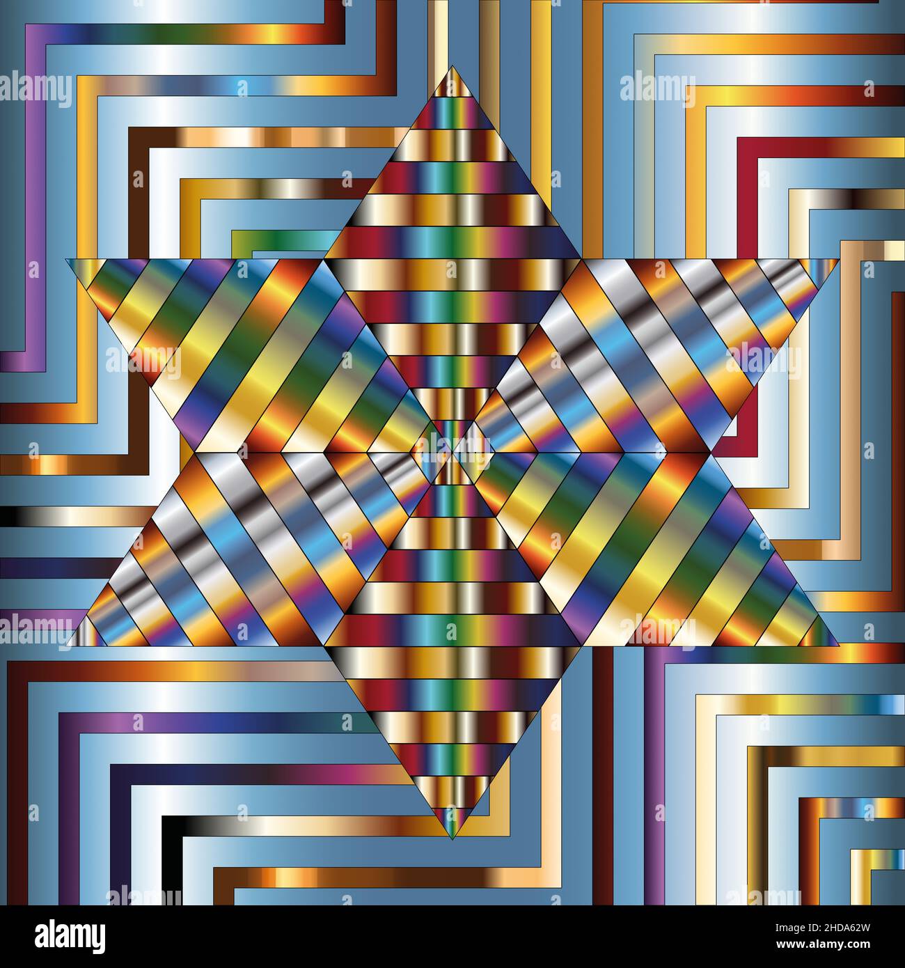 Brightly multicolored Star of David image Stock Photo - Alamy