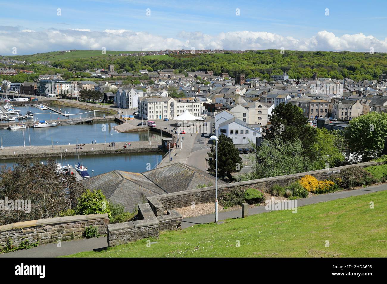 Whitehaven town and marina, Cumbria, England, as seen in May, 2021 ...