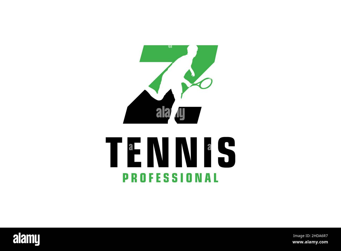 Letter Z with Tennis player silhouette Logo Design. Vector Design ...
