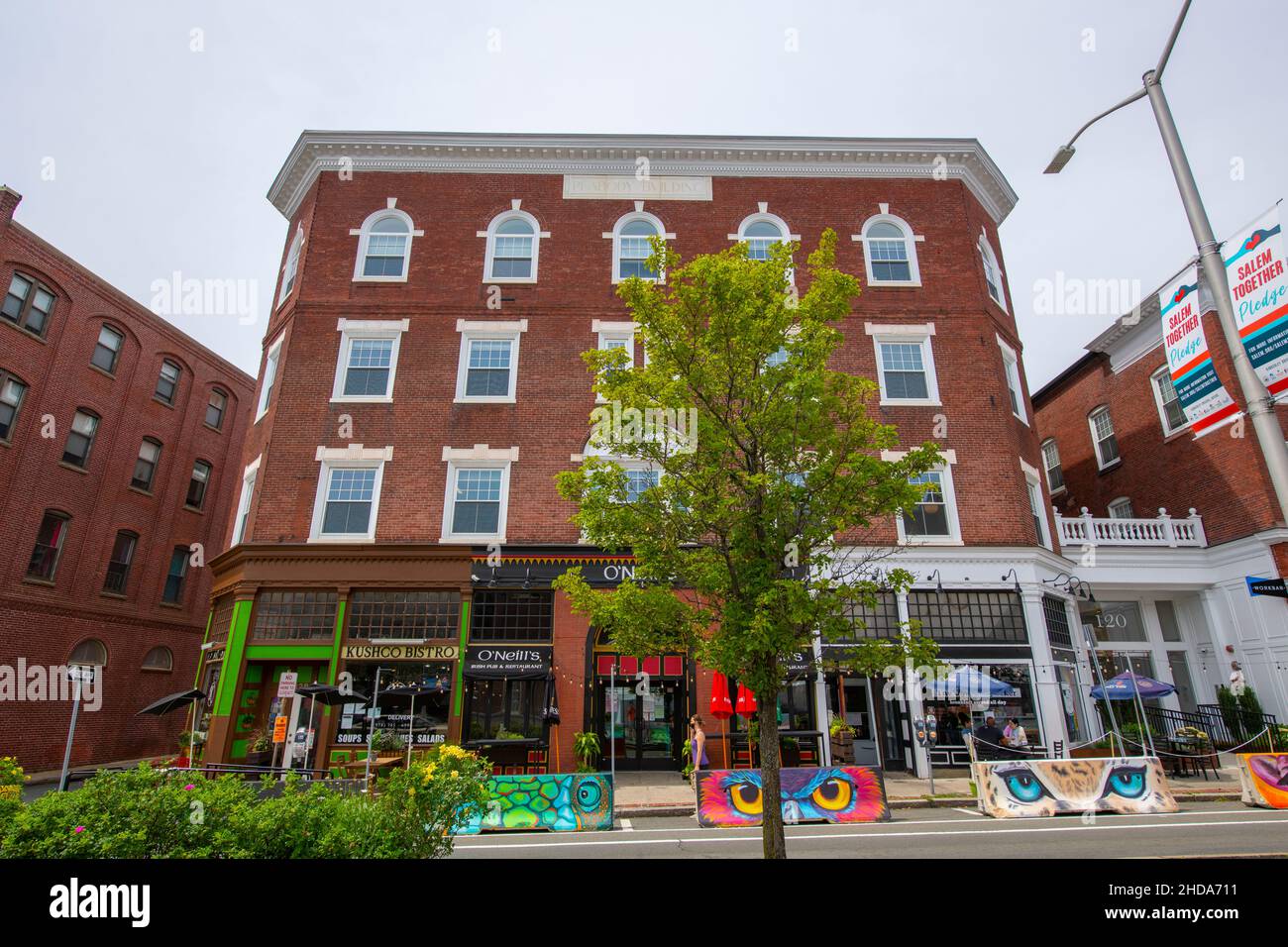 Historic commercial buildings at 120 Washington Street at Barton Square ...